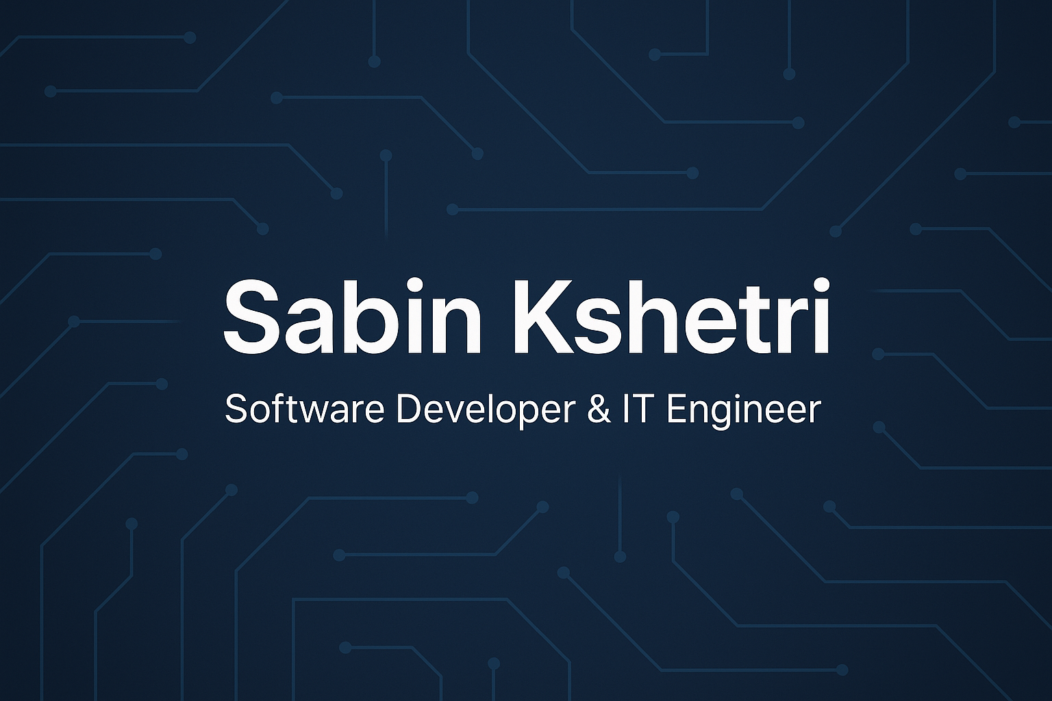 Sabin Kshetri | Full-Stack Software Developer from Nepal
